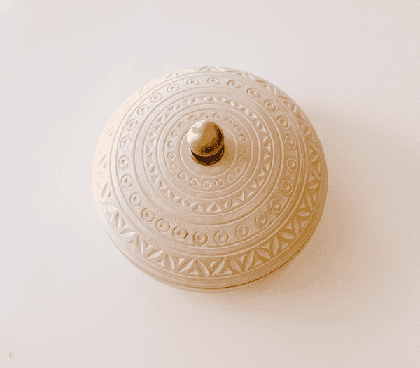 Cream and White Arabic Pottery Container - Souq2Door