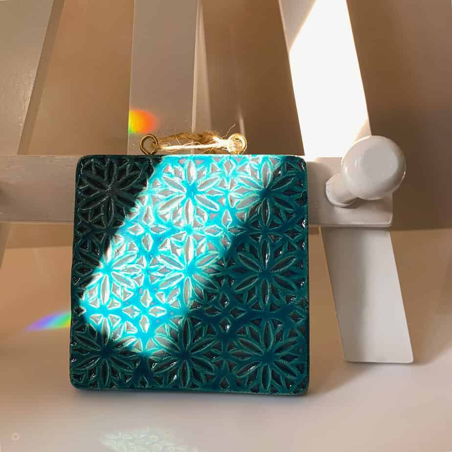 Arabic Pottery - Wall Art Hanging Tile Flower Pattern - Souq2Door